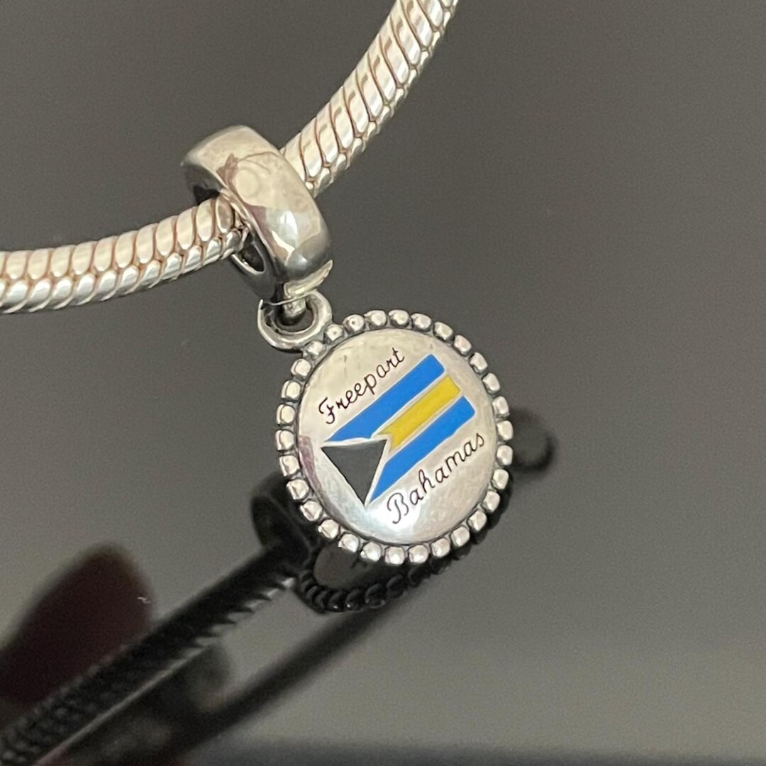 A Real Pandora Bahamas Flag Dangle Charm |925 Sterling Silver Jewelry ...