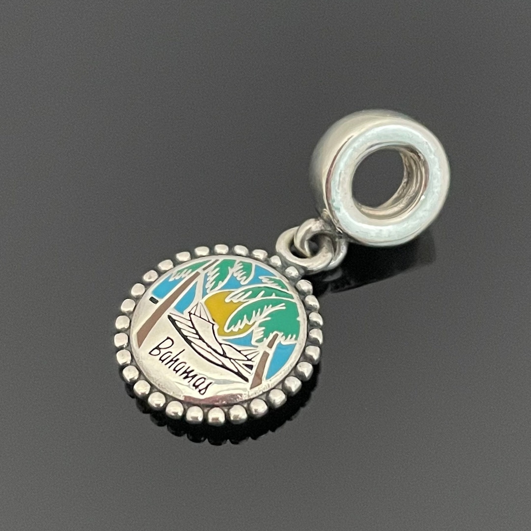 Pandora Engraved Bahamas Color Beach Coconut Trees Exclusive Charm ...