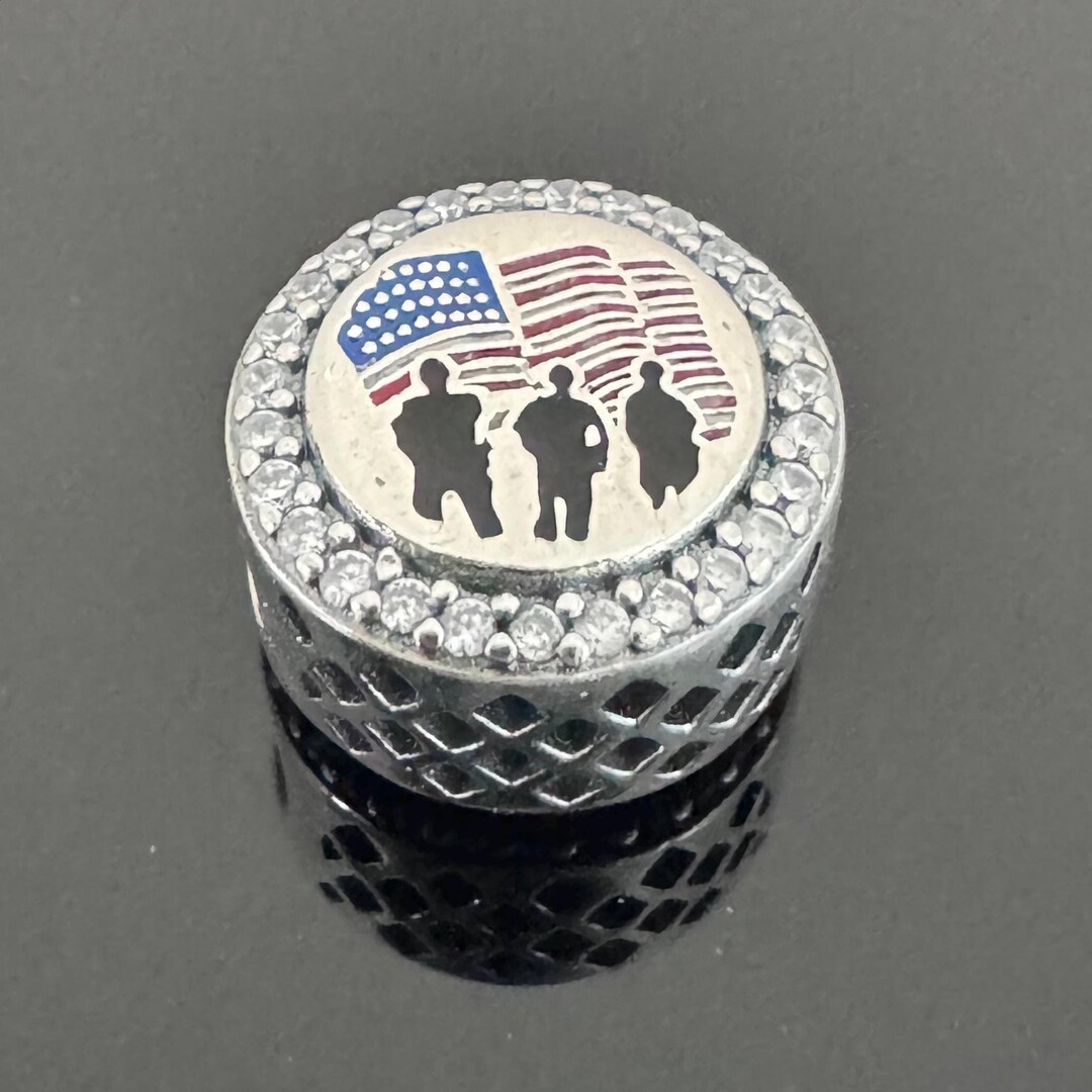 A Genuine Pandora Charm|pandora USA Flag Bead Charm|travel Charm for ...