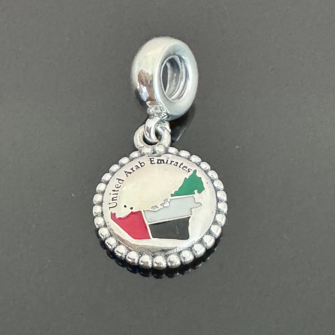 A Real Pandora Charm|pandora United Arab Emirates Map Dangle Charm ...