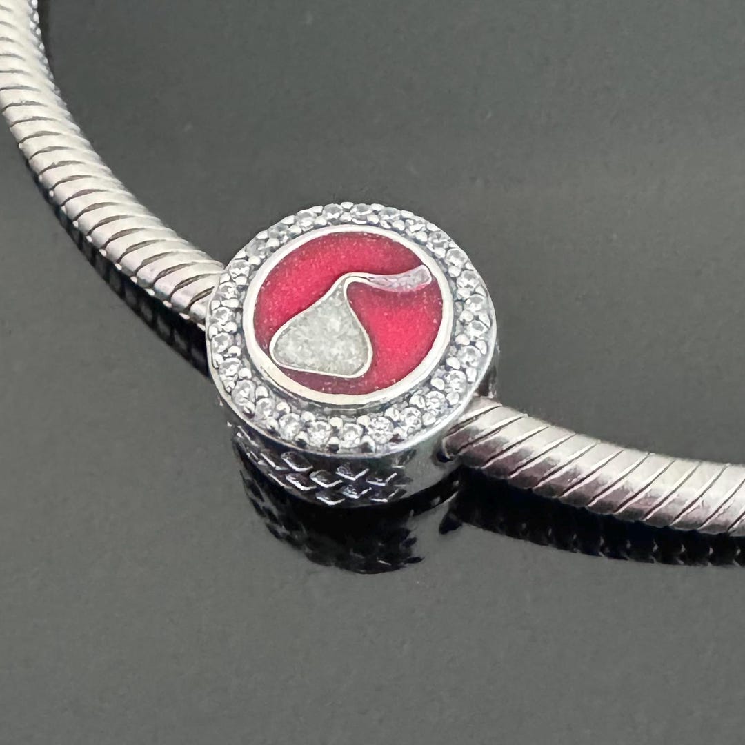 Pandora KISSES Chocolate Red Bead Charm| 925 Sterling Silver Charm ...