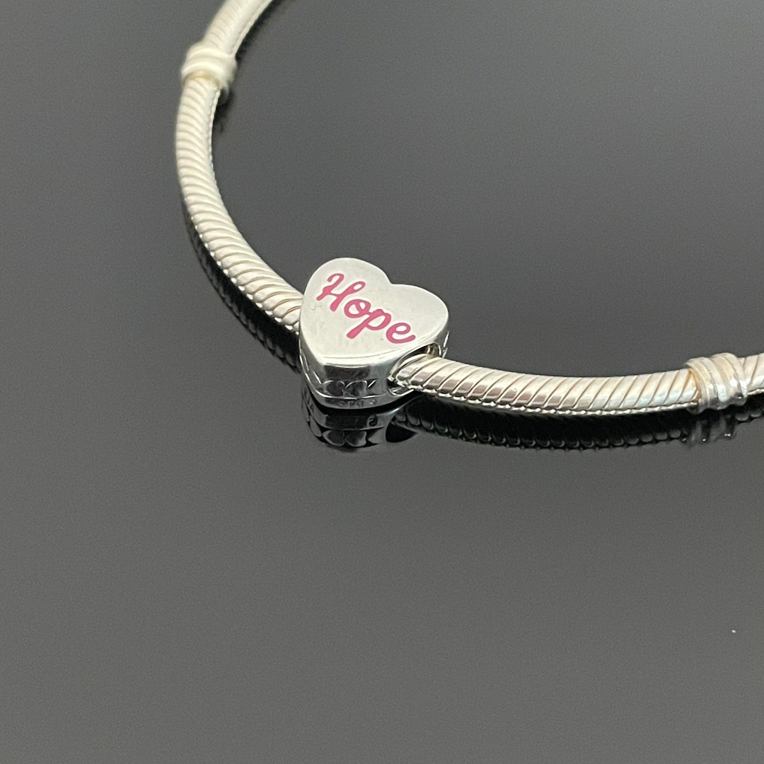 Pandora Pink Ribbon of Hope Heart Shape Charm Pandora Heart Charm for ...