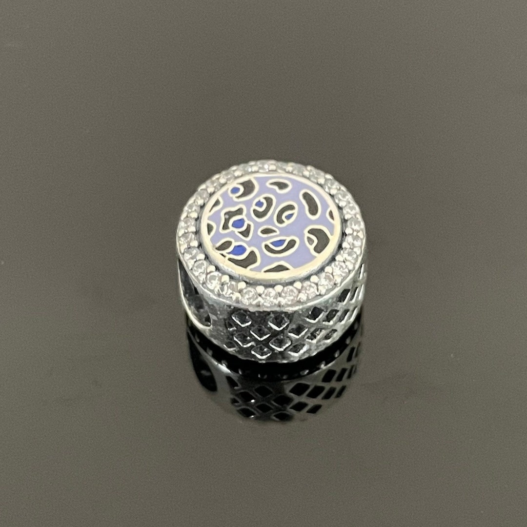 Authentic Pandora |pandora Blue Leopard Print Bracelet Bead Charm ...