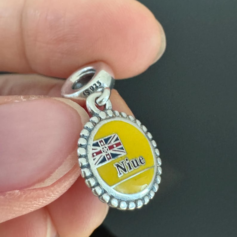 Genuine Pandora Niue Flag Exclusive Pendent |authentic Pandora Dangle ...