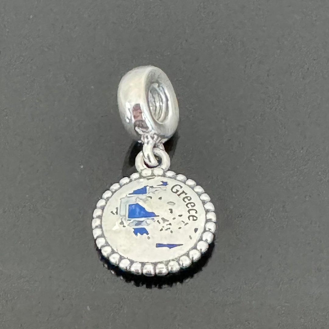 Pandora Greece Map Dangle Charm |authentic Pandora Charm| Pandora Charm ...