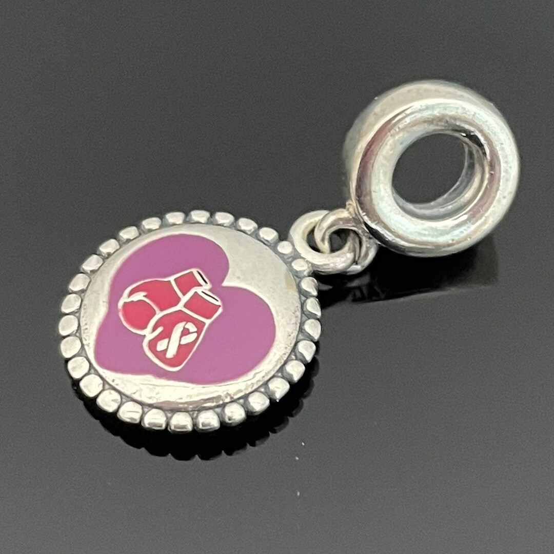 Pandora Love Hope Ribbon With Pink Purple Heart Charm Pendant |925 ...
