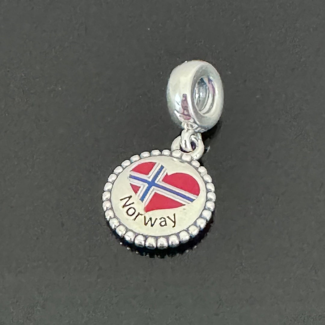 Pandora Brand Charm |pandora Norway Flag Dangle Charm| Pandora Baseball ...
