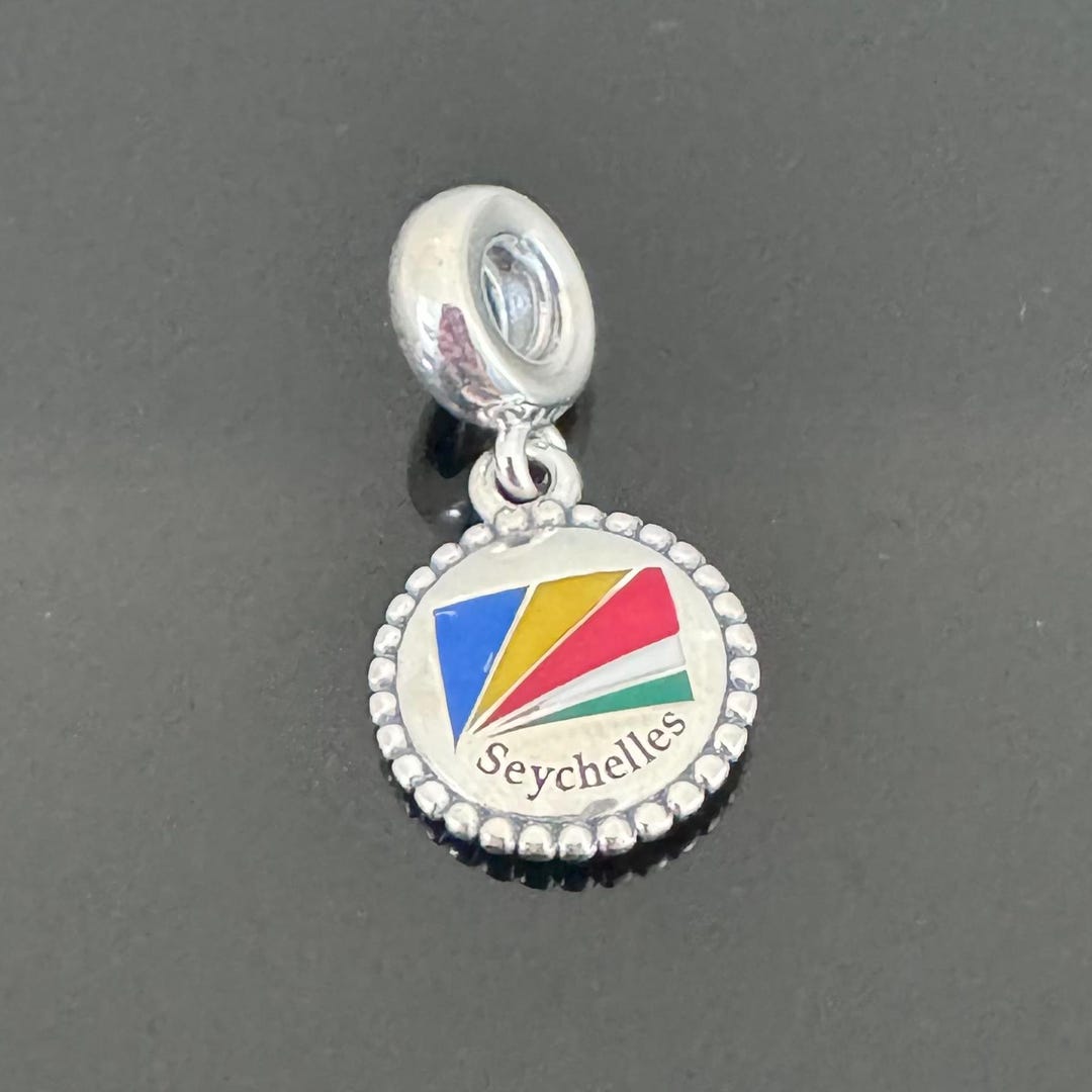 Original Authentic Pandora Charm |pandora Seychelles Flag Dangle Charm ...