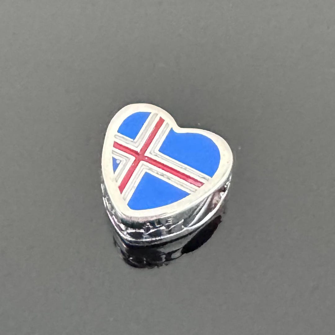Authentic Pandora |exclusive Pandora Iceland Flag Heart Charm |pandora ...