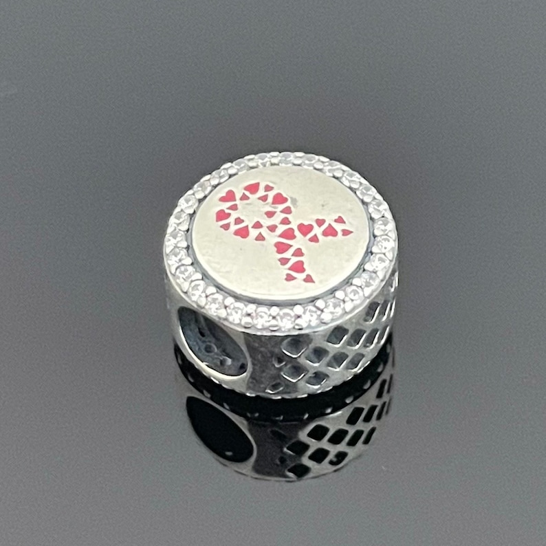 Pandora Breast Cancer Ribbon of Strength Dangle Charm Hope Bead Pendant ...