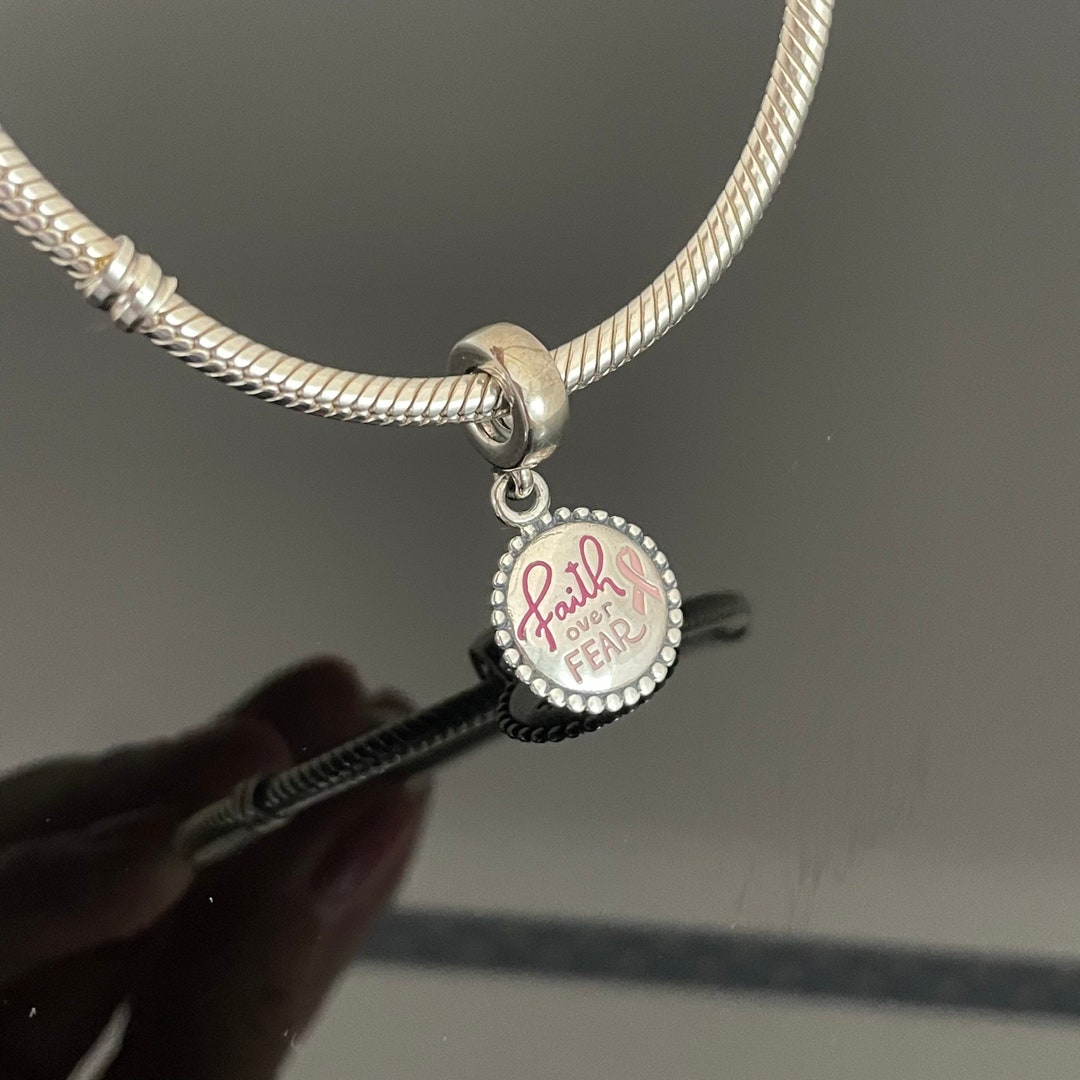 Pandora Faith Over Fear Pink Ribbon Dangle Charms |925 Jewelry | Women ...