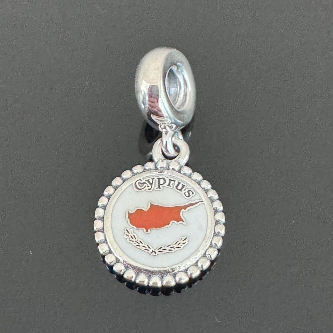 Pandora Brand Charm |pandora Cyprus Map Dangle Charm| Pandora Sterling ...