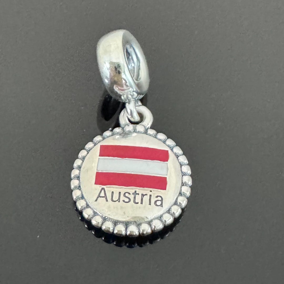 Austria Flag Pandora Dangle Charm |real Pandora Charm |women 925 Silver ...