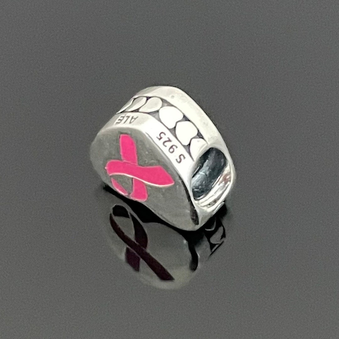 Pandora Pink Ribbon of Hope Heart Shape Charm | Pandora Heart Charm for ...