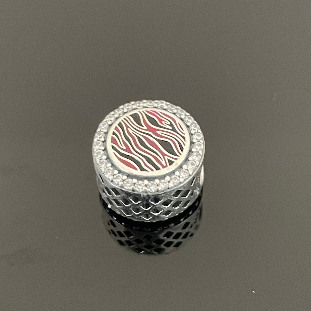 Authentic Pandora |pandora Pink Zebra Print String Bead Charm |pandora ...