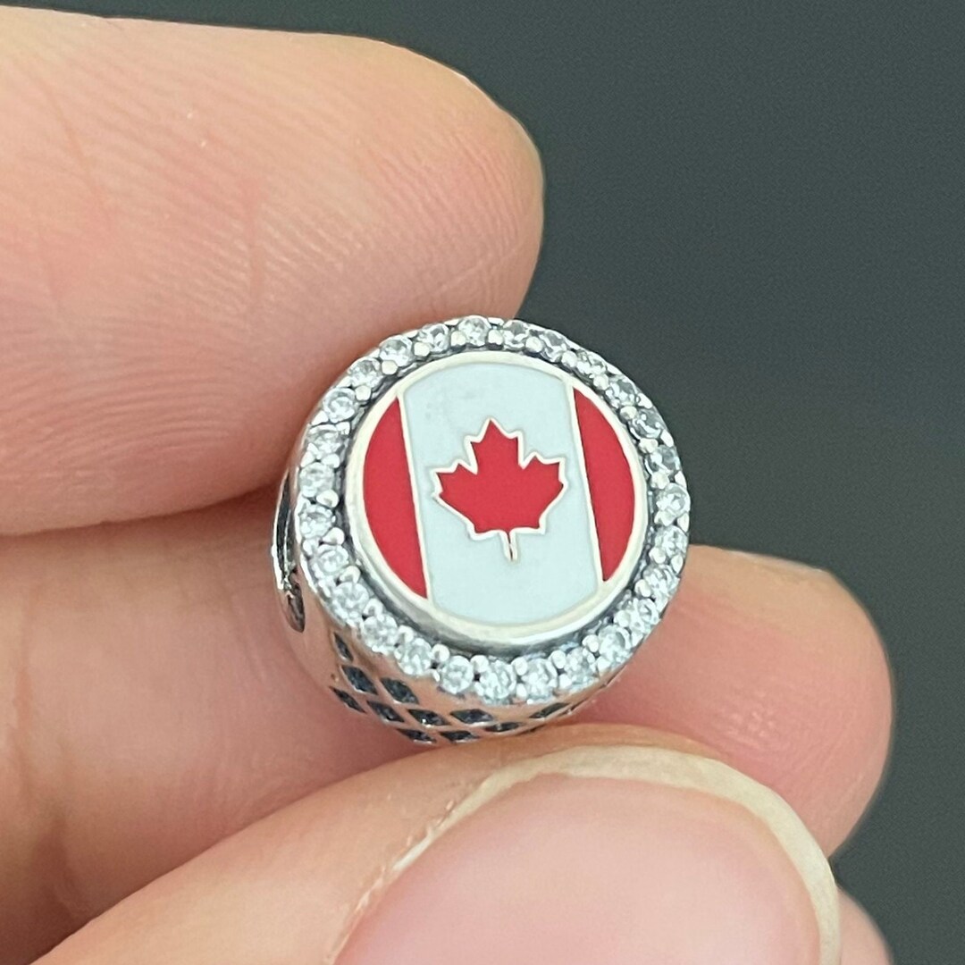 A Real Pandora | Pandora Canada Flag Bead Charm |925 Sterling Silver ...