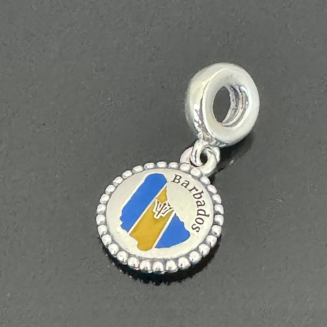 Authentic Pandora Charm |pandora Barbados MAP Dangle Charm| Pandora ...