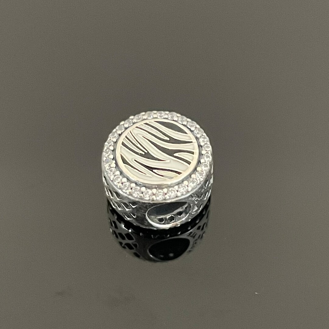 Authentic Pandora |pandora Black Zebra Print Button Bead Charm |pandora ...