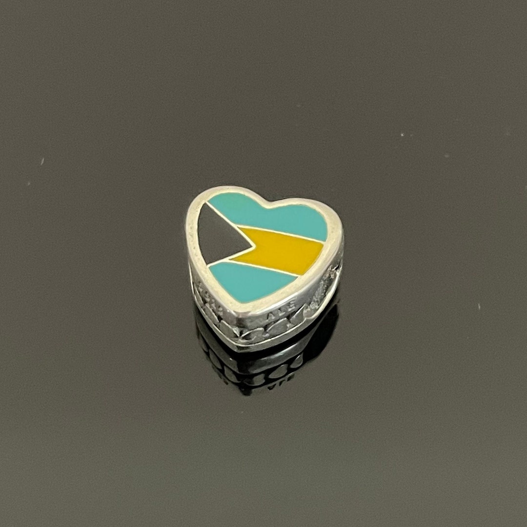 Pandora Bahamas Flag Exclusive Charm | Pandora Heart Charm for ...