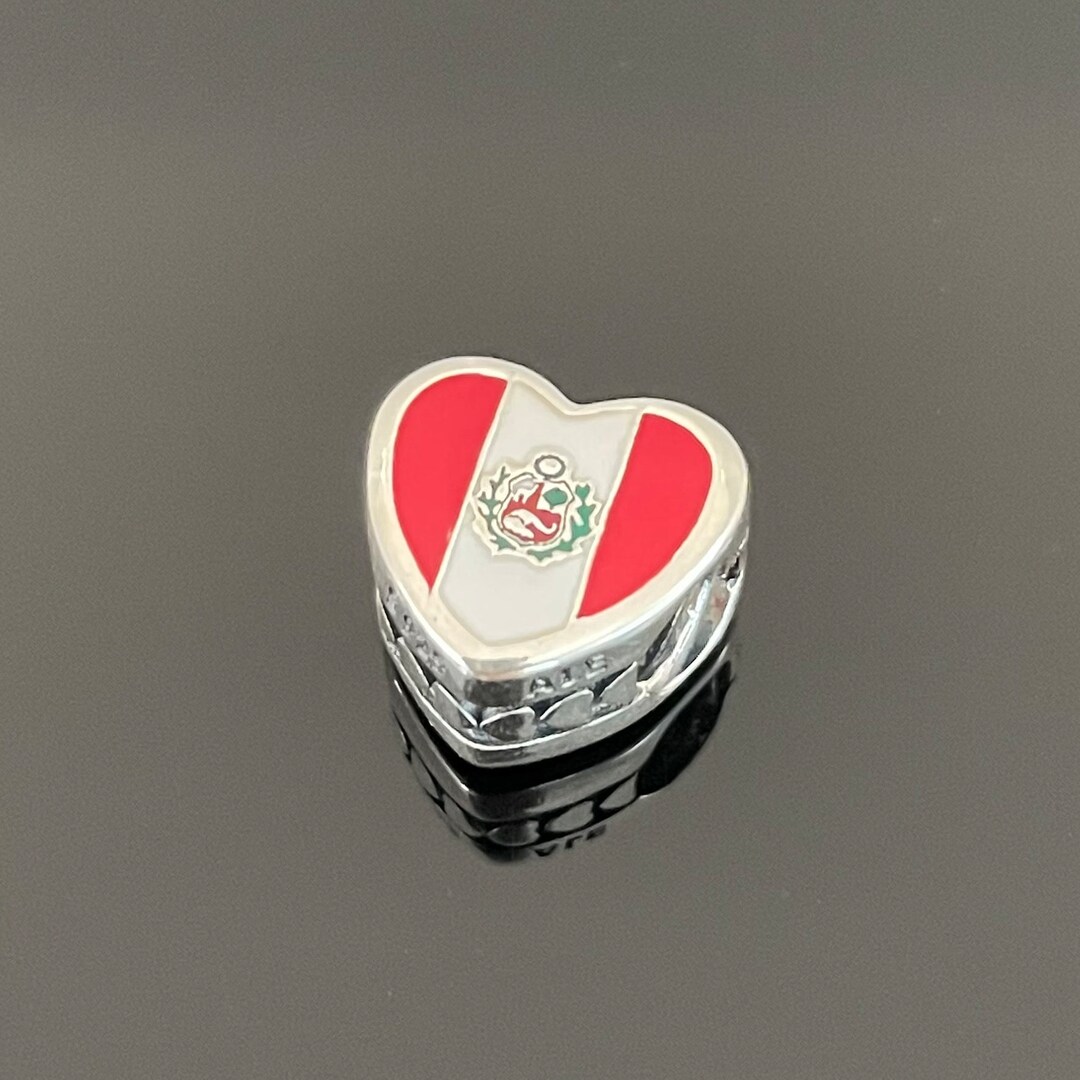 Pandora Peru Flag Dangle Charm,heart Bead Charm Pendant | 925 Jewelry ...
