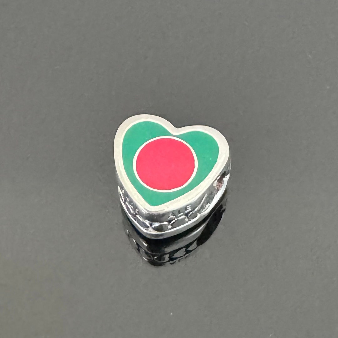 Pandora Bangladesh Flag Heart Charm |gift for Her | Pandora Flag Charm ...