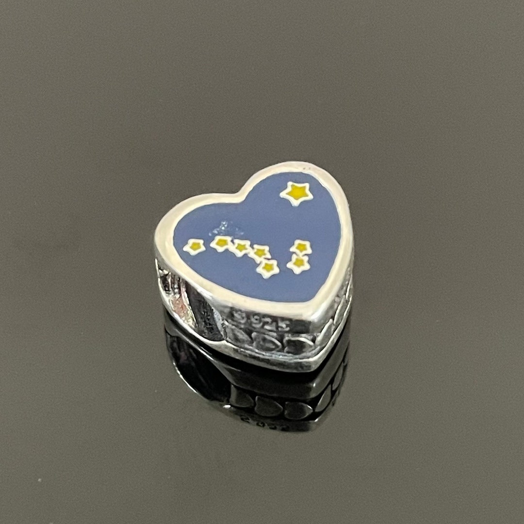 Pandora Alaska Heart Charm Stars Charm |authentic Pandora Charm for ...