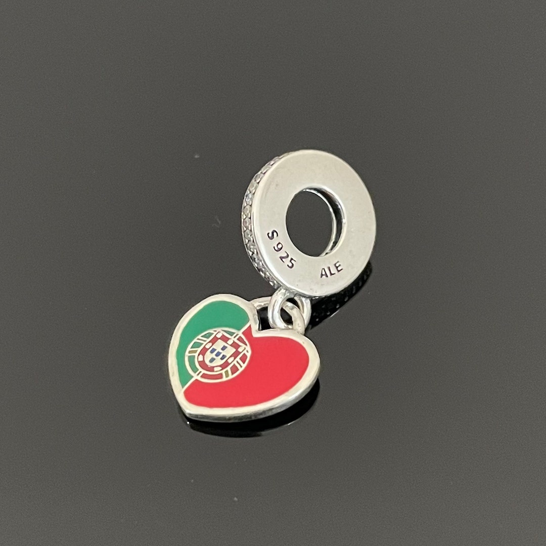 Pandora Charm | Pandora Portugal Flag Heart Charm Dangle Charm |925 ...