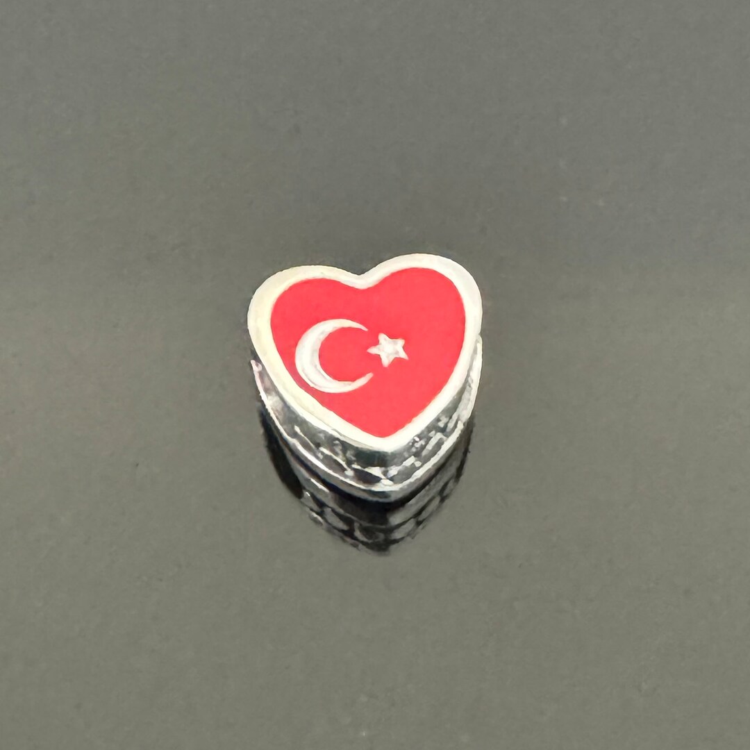 A Real Pandora Charm | Pandora I LOVE TURKEY Heart Charm |gift for ...