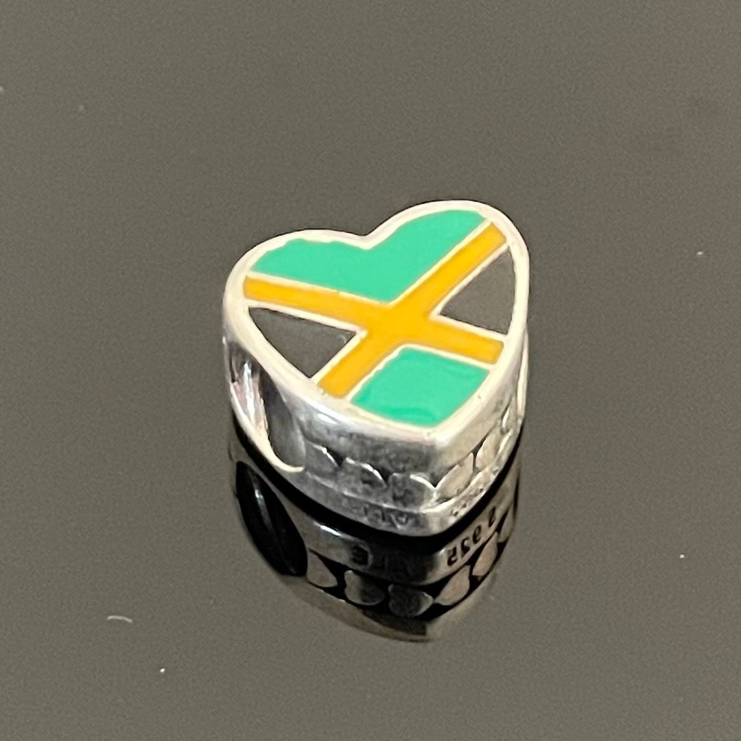 Pandora Heart-shaped Jamaica Flag Charm | Pandora Heart Charm for ...