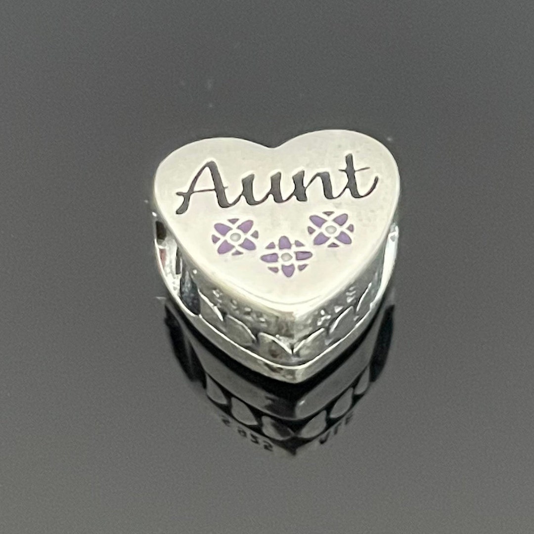 Pandora Aunt Heart Charm Family Charm | Pandora Heart Charm for ...