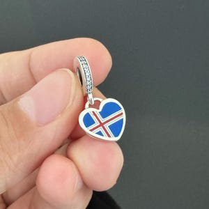 Original Authentic Pandora Charm |pandora ICELAND Flag Dangle Charm ...