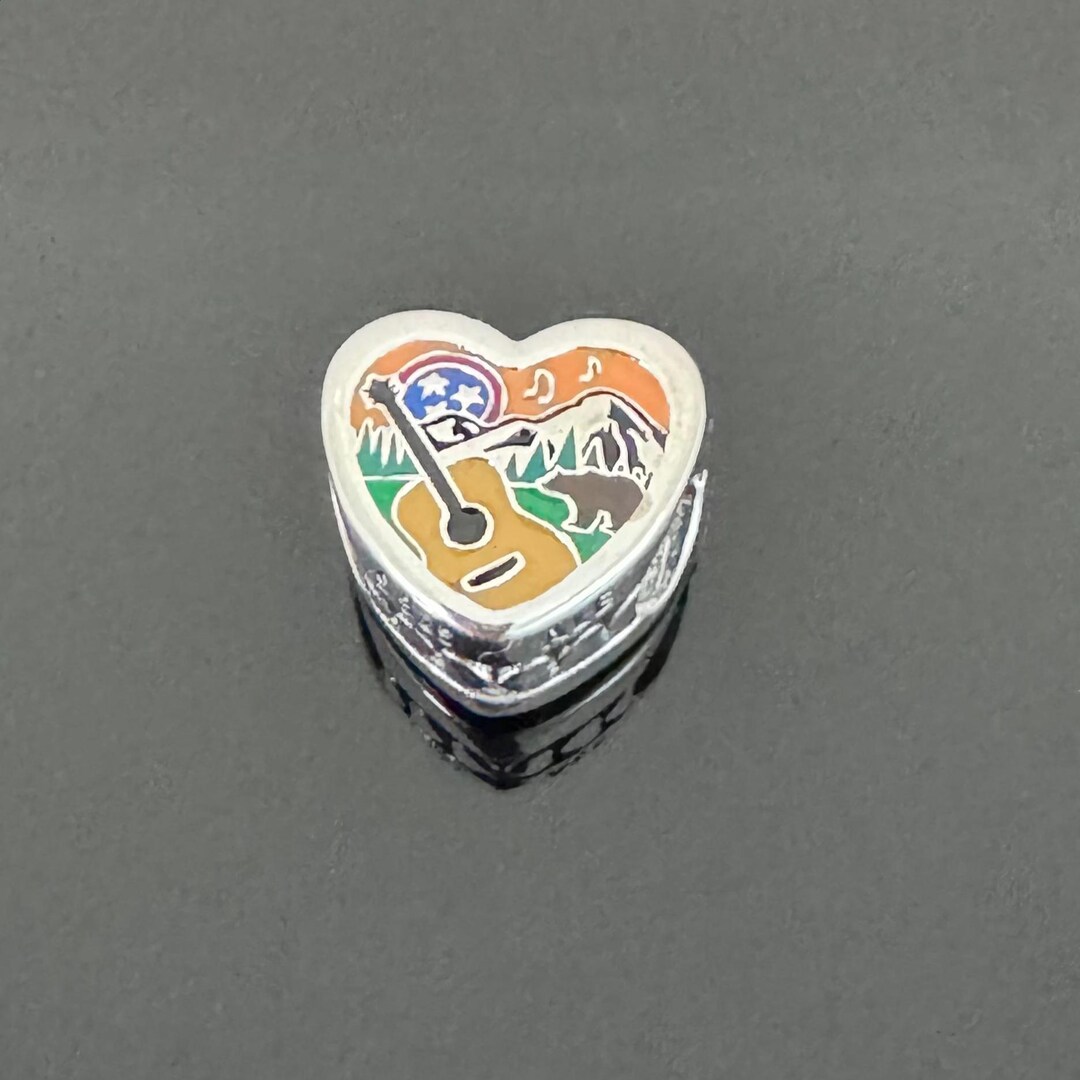 Pandora Tennessee Heart Charm: 925 Sterling Silver Country Music Charm ...
