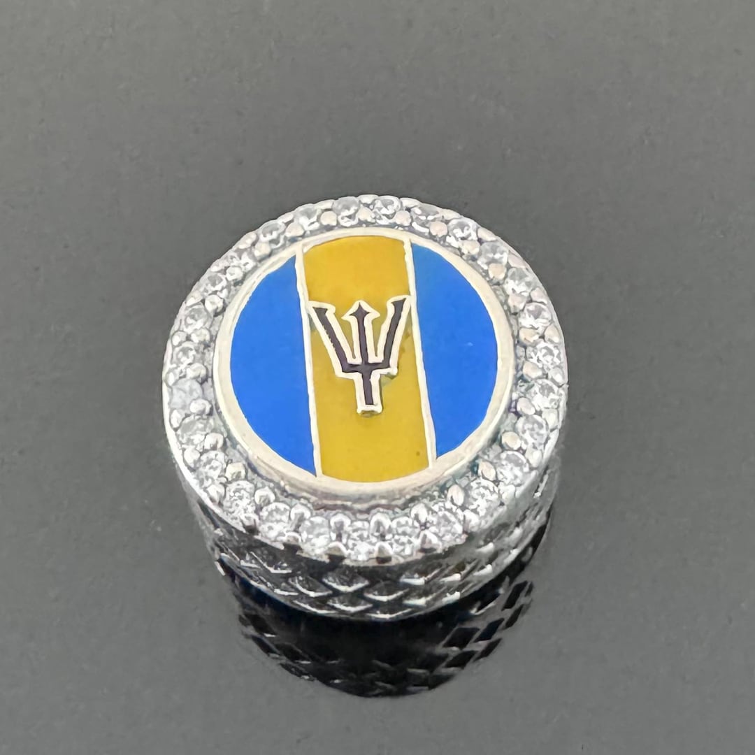 A Genuine Pandora Charm| Barbados Flag Bead Charm |travel Charm for ...