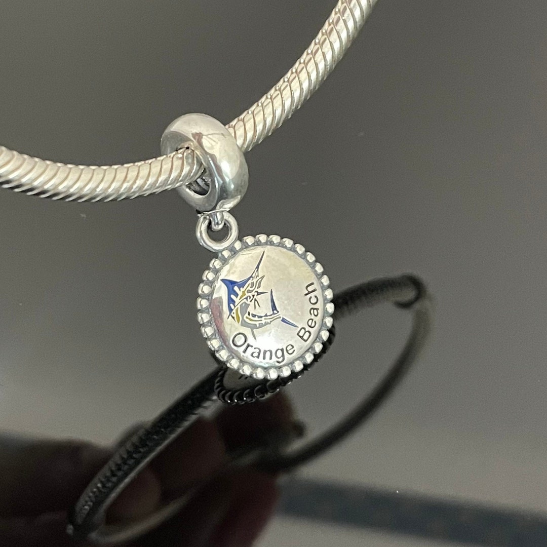 Pandora Orange Beach Dangle Charm | Jumping Blue Dolphin Travel Charm ...