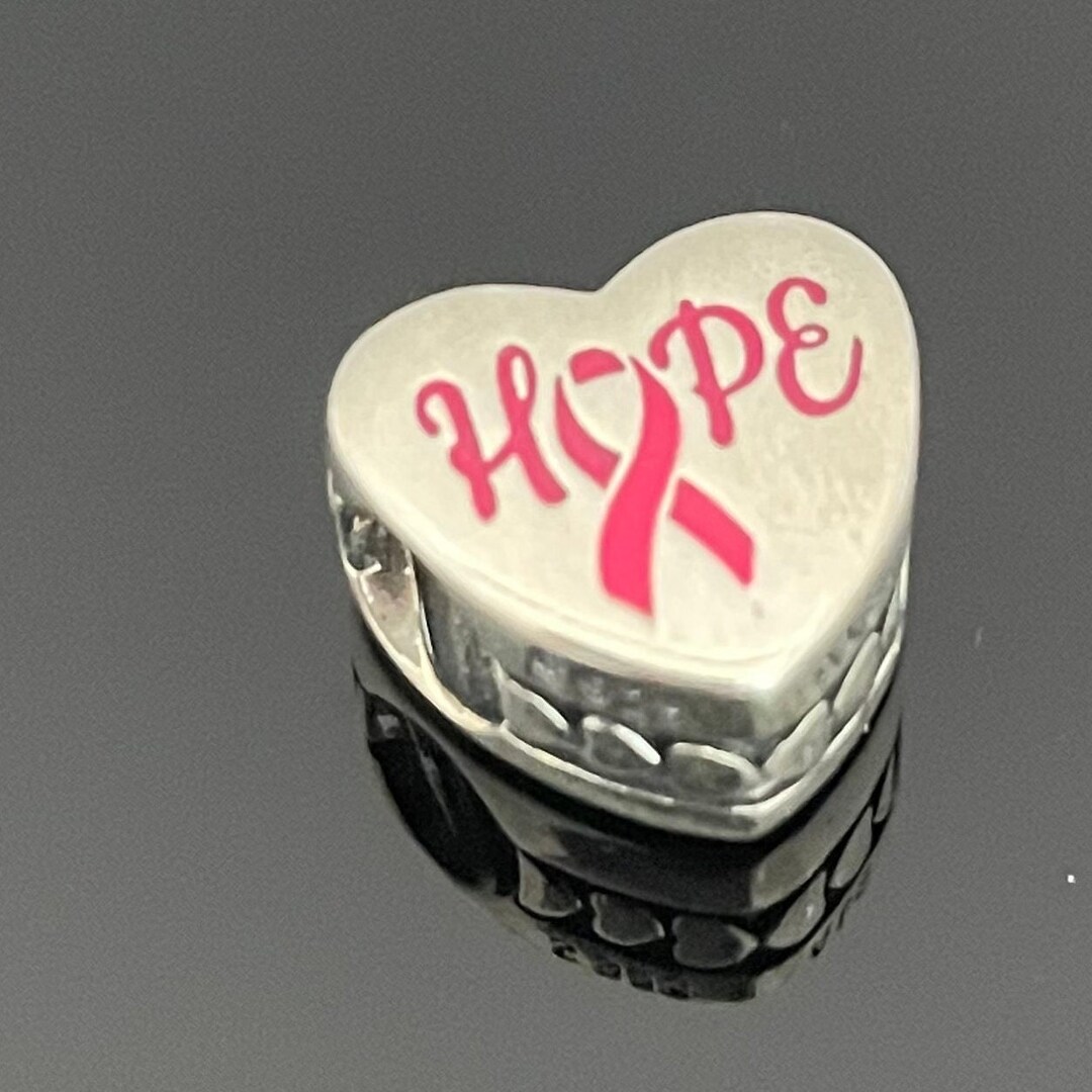 Pandora Hope Pink Ribbon Pendant | Pandora Heart Charm for Bracelets ...