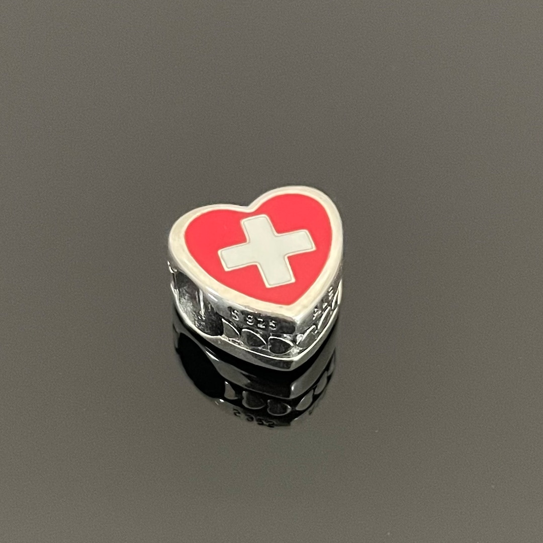 Pandora Charms | Gift for Her | Pandora Switzerland Flag Heart Charm ...