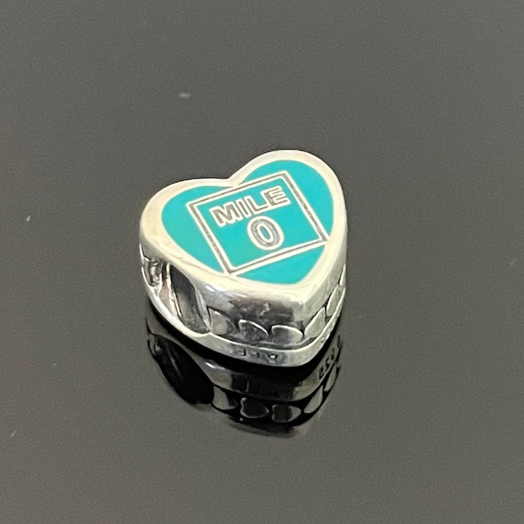 Pandora Green Mile Marker 0 / Key West Charm Heart Pendant,silver Heart ...