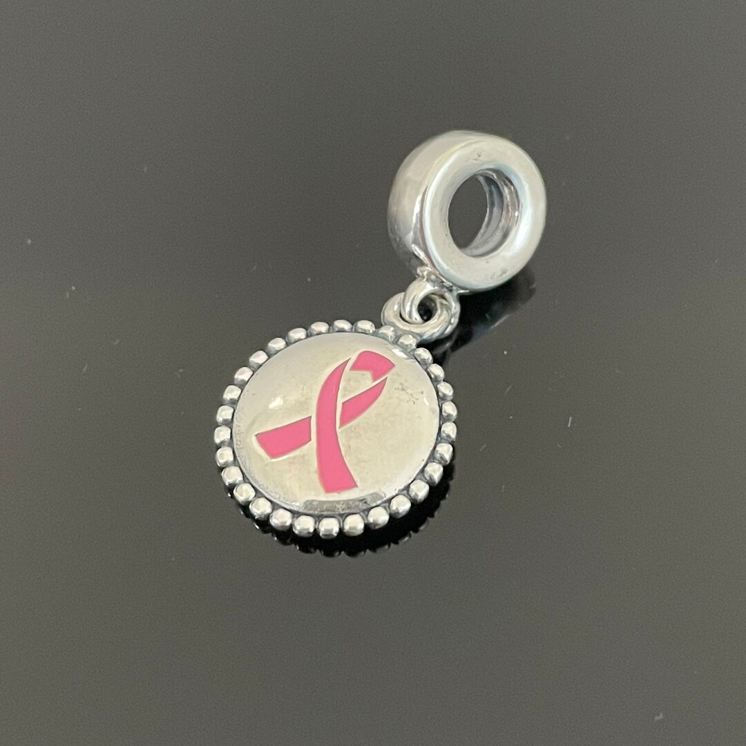 Pandora Pink Breast Cancer Survivor Oval Dangle Charm | Actual Pandora ...