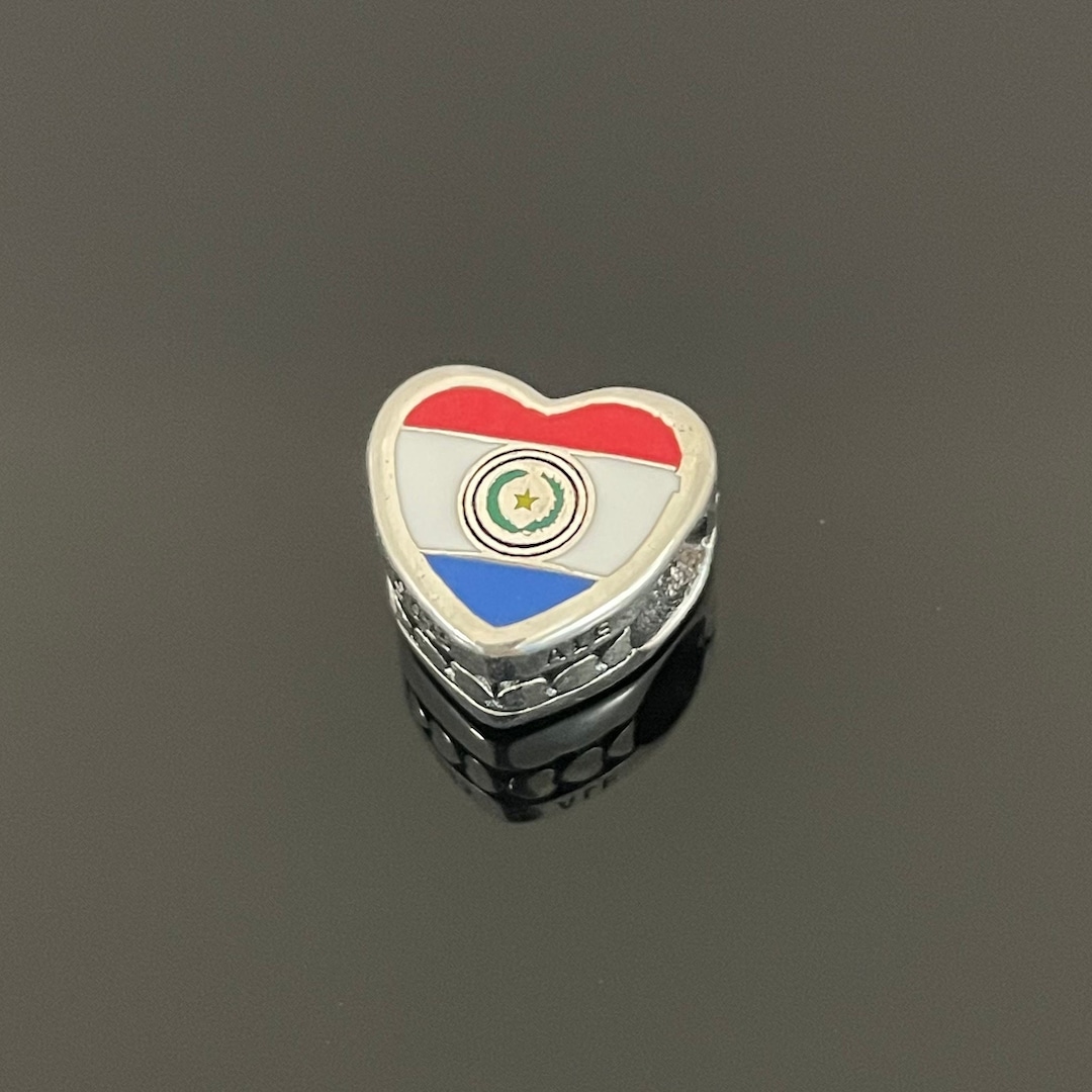 Pandora Charms / Regalo para ella / Pandora I Love Paraguay Heart Charm ...