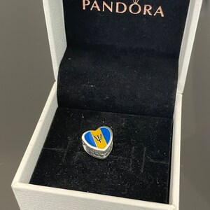 Pandora Barbados Flag Dangle Charm,heart Bead Charm Pendant | 925 ...