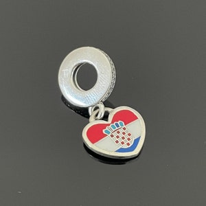 Pandora Charm | Pandora Croatia Flag Heart Charm Dangle Charm |925 ...