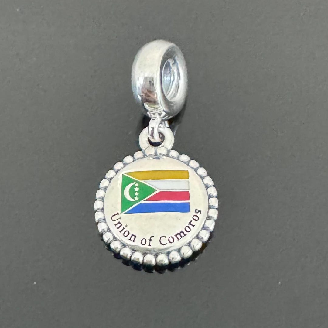 Original Authentic Pandora Charm |pandora Union of Comoros Flag Dangle ...