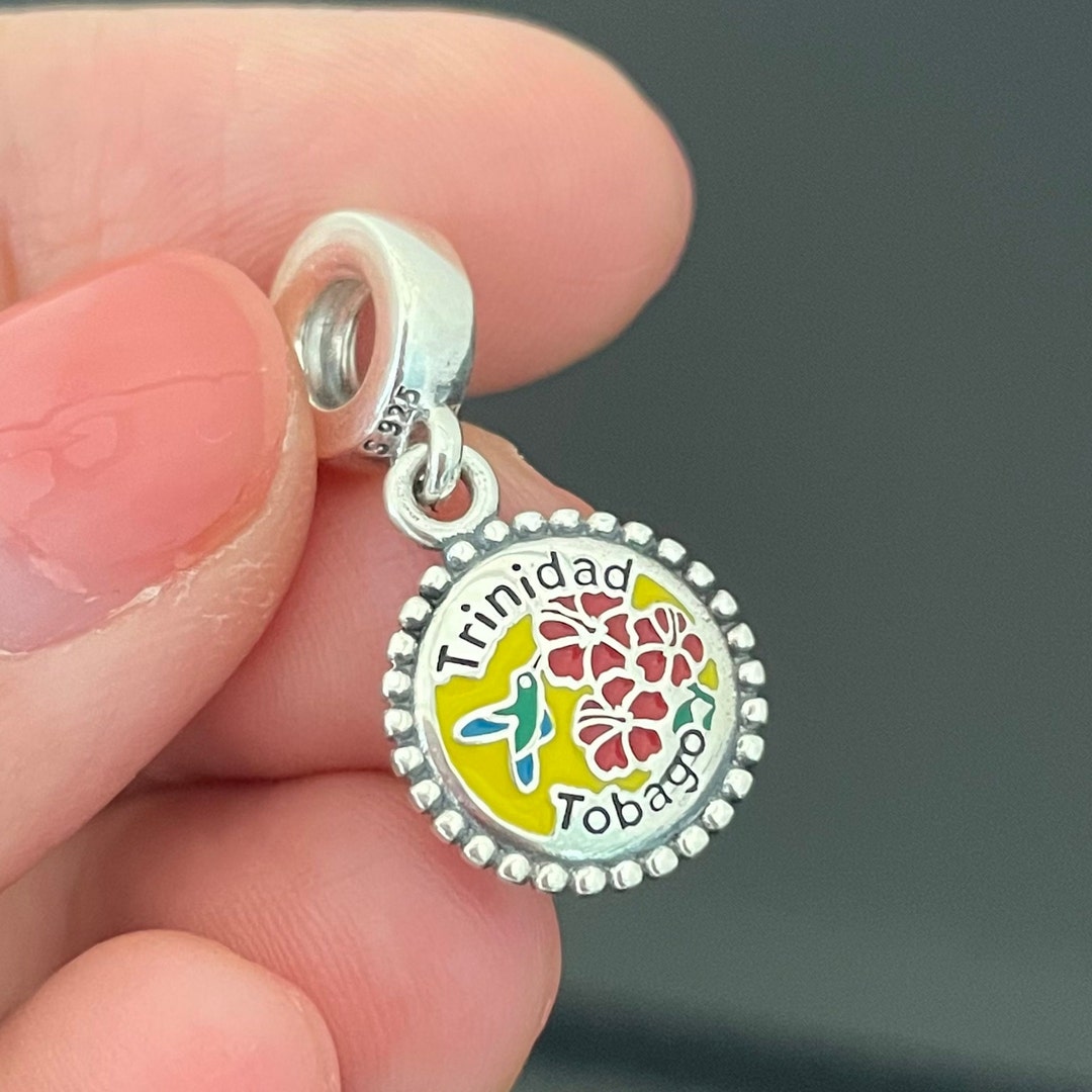 Pandora Trinidad and Tobago Dangle Charm Bird of Paradise Island Beach Travel Pendant | Women ...