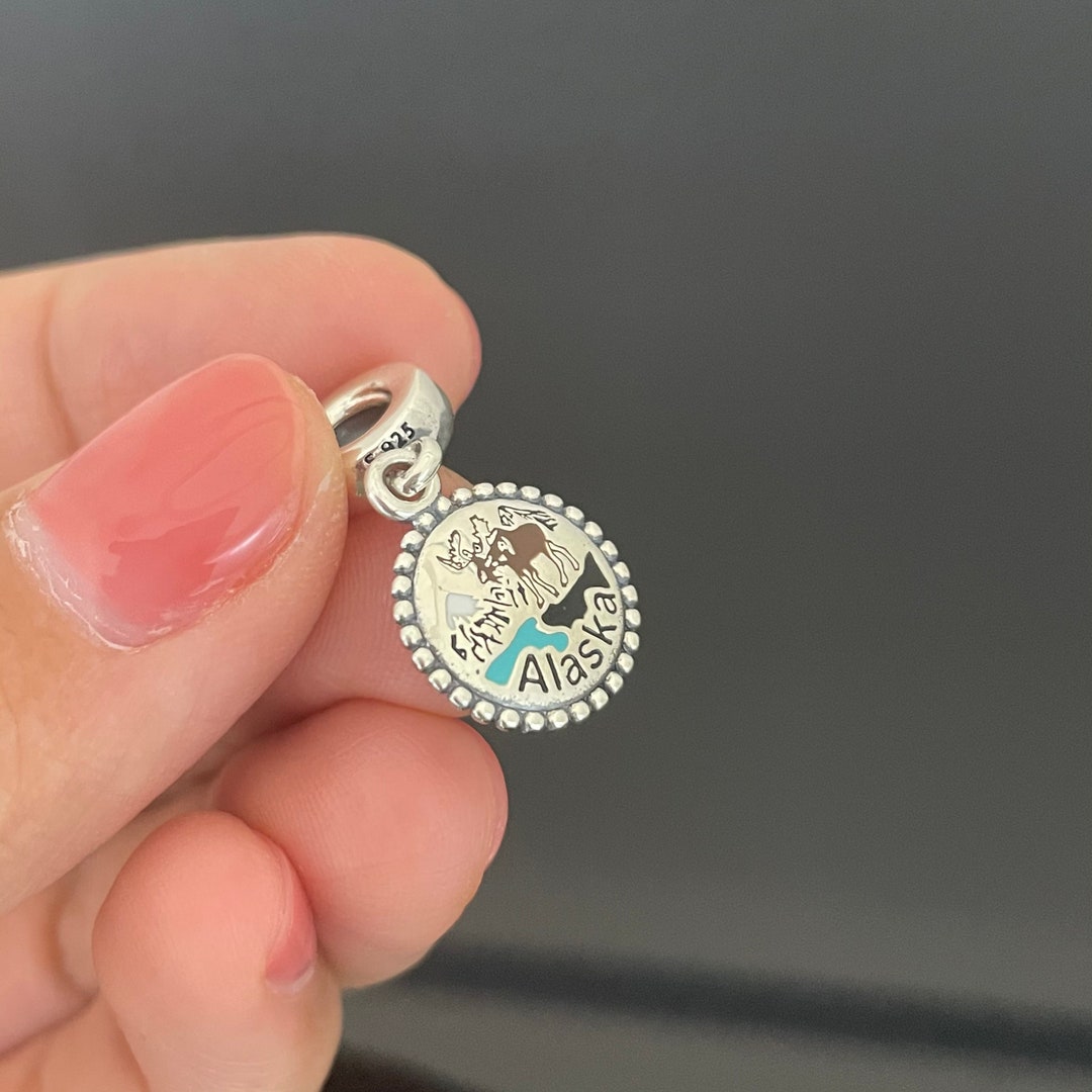 Pandora Alaska Moose Dangle Charm: Sterling Silver Travel Pendant - Etsy