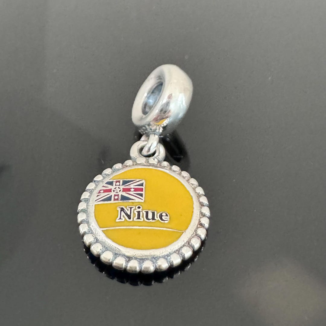 Genuine Pandora Niue Flag Exclusive Pendent |authentic Pandora Dangle ...