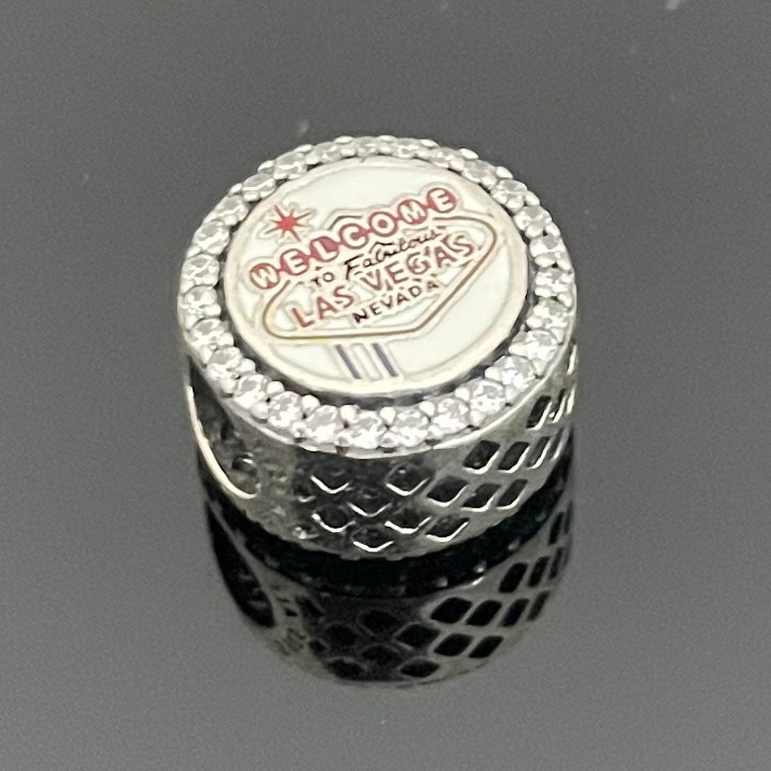 Pandora Jewel of Las Vegas Sign CZ Button Charm | Dangle Charm for ...