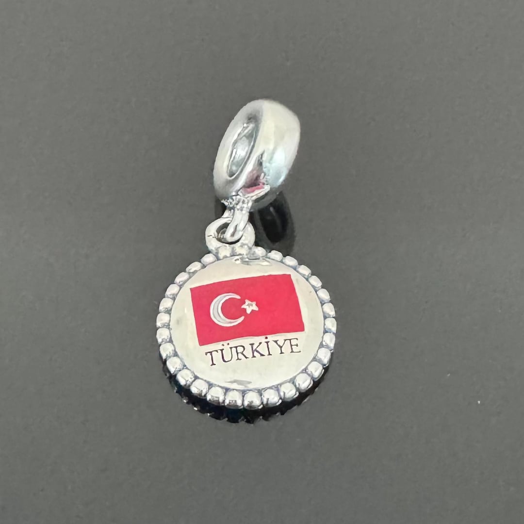 Authentic Pandora TURKIYE Flag Exclusive Dangle Charm | Travel Pandora ...