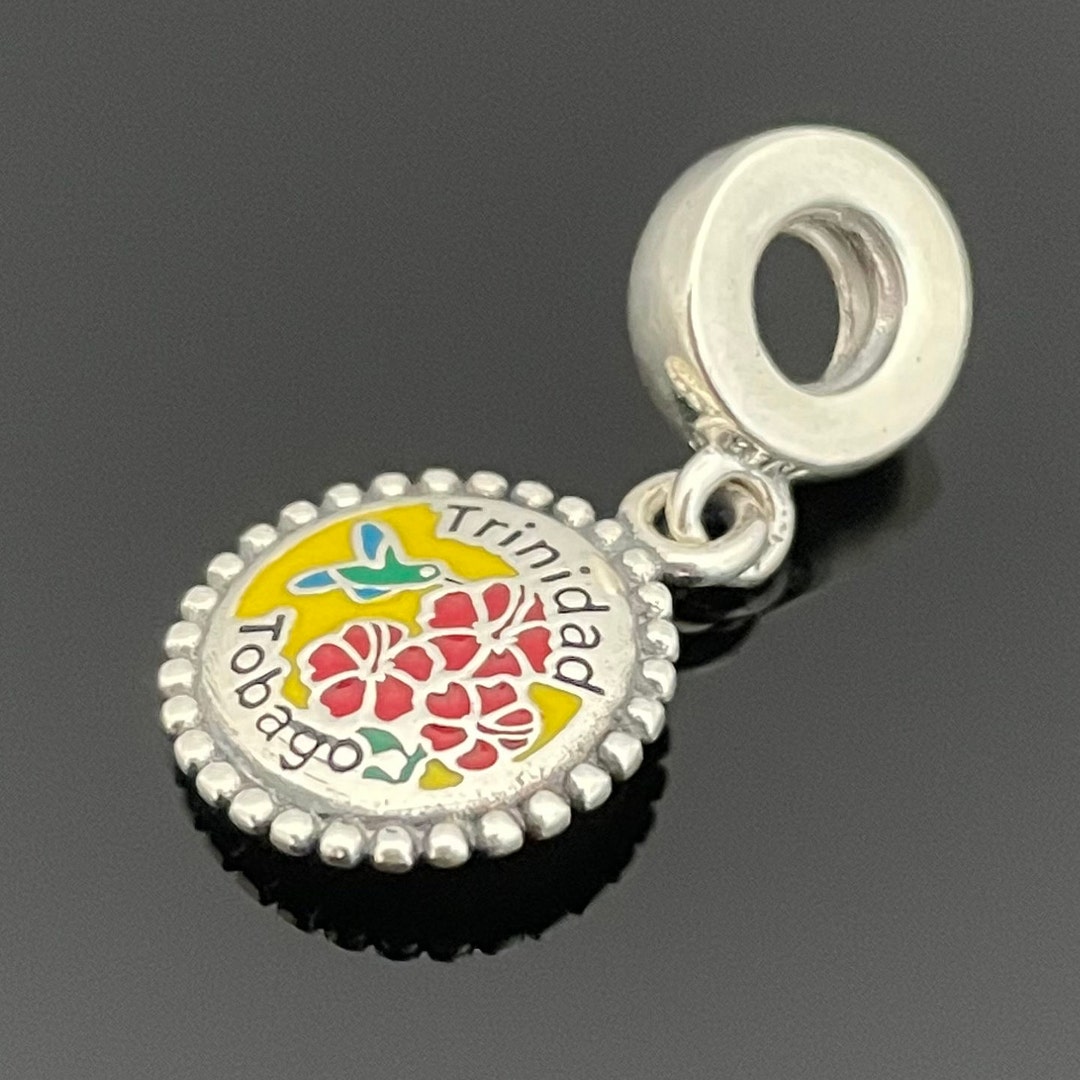 Pandora Trinidad and Tobago Dangle Charm Bird of Paradise Island Beach ...