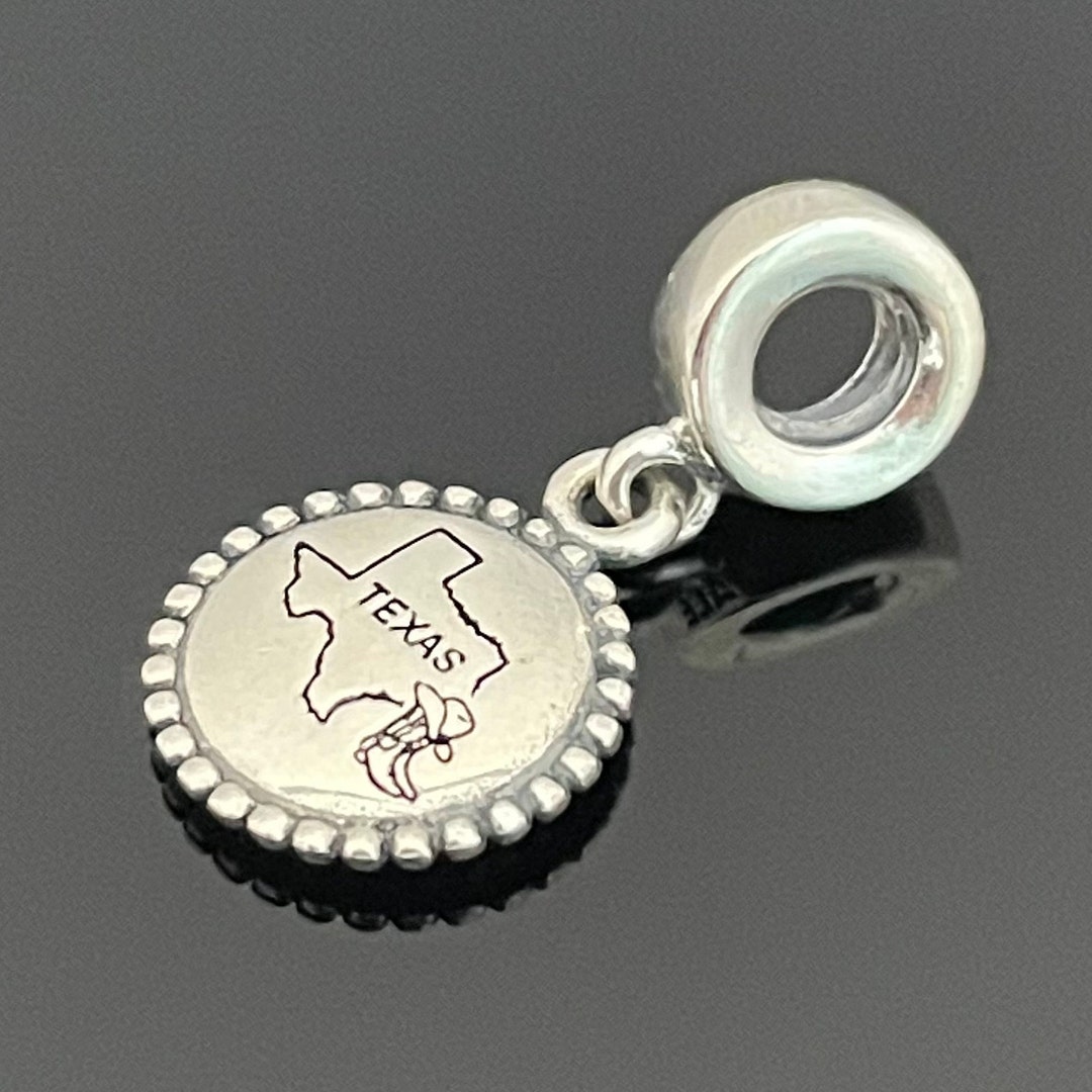 Pandora Dallas Texas Map Cowboy Boot Exclusive Dangle Charm - Etsy