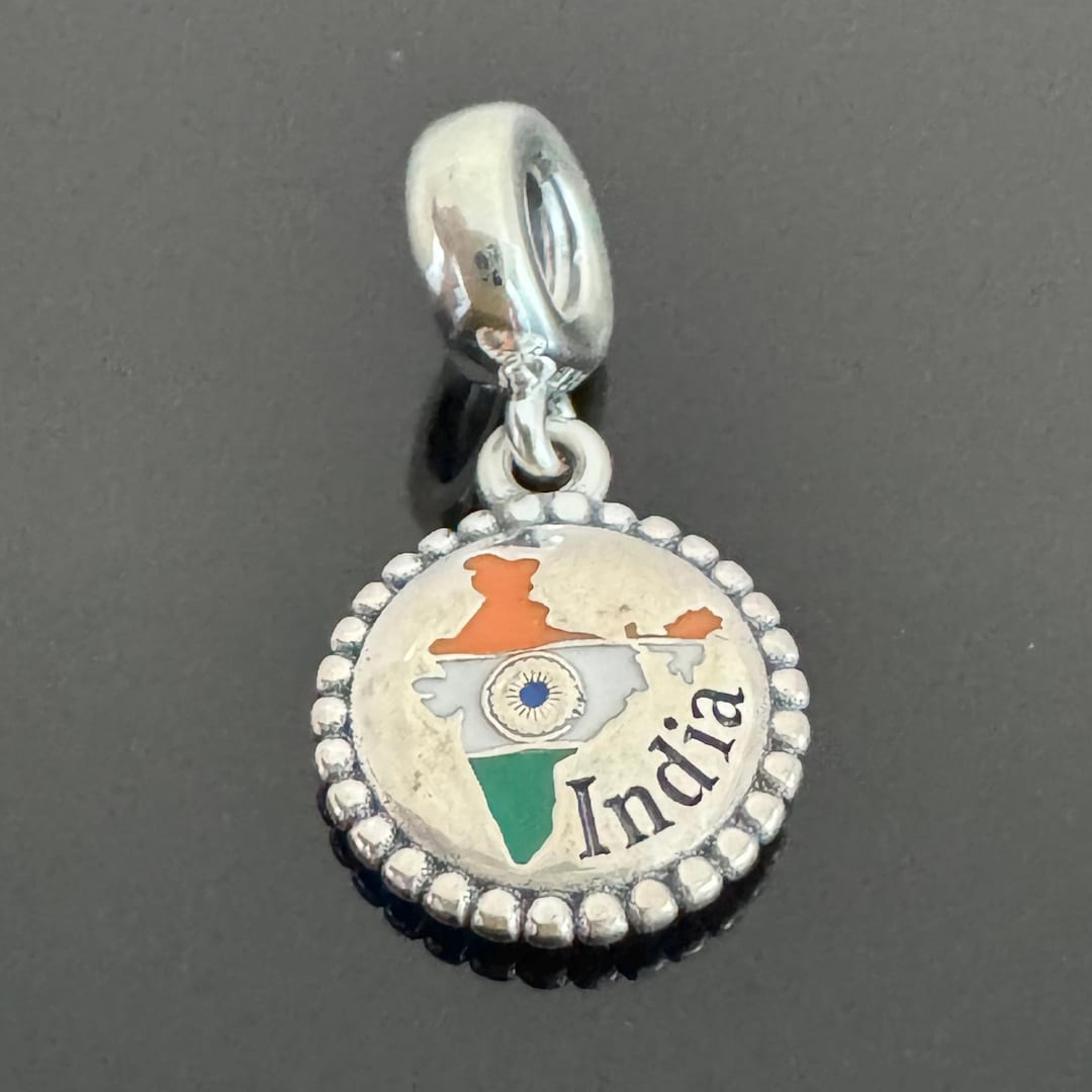 A Real Pandora Charm |pandora India Map Dangle Charm| Pandora Silver ...
